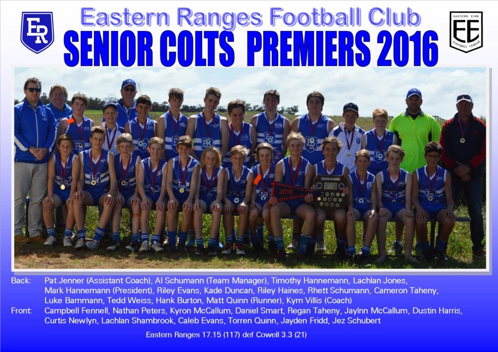 Premierships | Eastern Eyre Ranges Club INC
