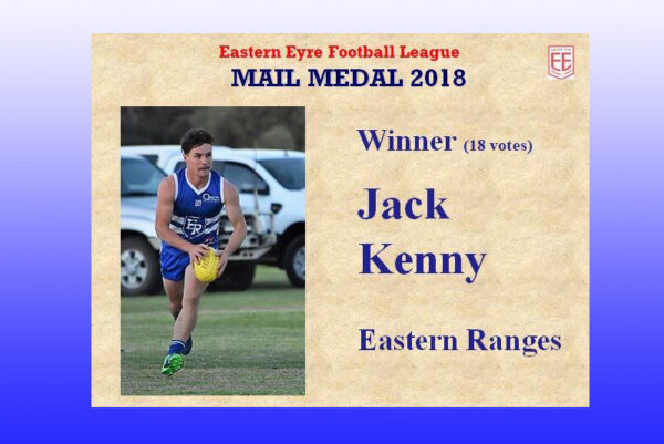 Jack Kenny Mail Medalist 2018 | Eastern Eyre Ranges Club INC